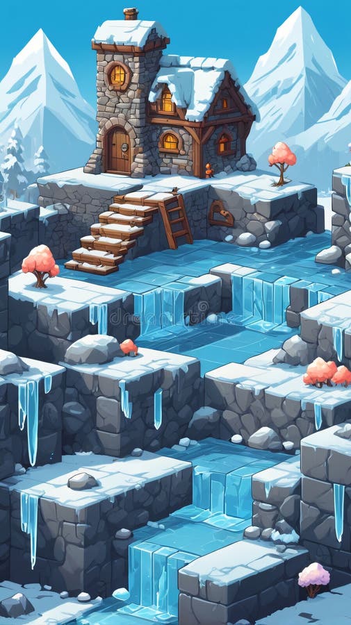 Pixel Game Level Design. Platform Game Asset, Brick, Stones Building 8 ...