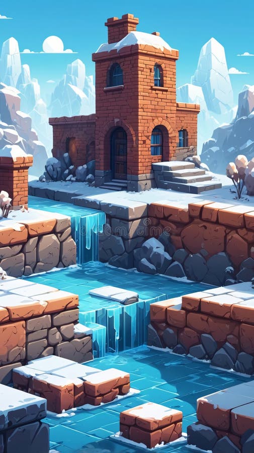 Pixel Game Level Design. Platform Game Asset, Brick, Stones Building 8 ...