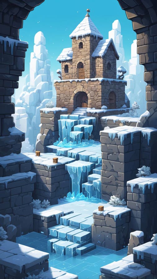 Pixel Game Level Design. Platform Game Asset, Brick, Stones Building 8 ...