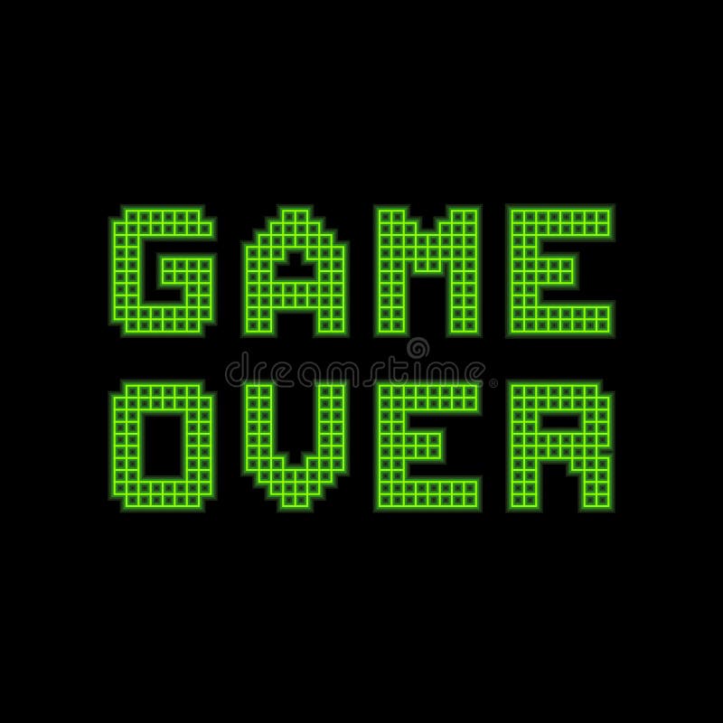 Pixel Game Over Message stock vector. Illustration of gameover - 27529055