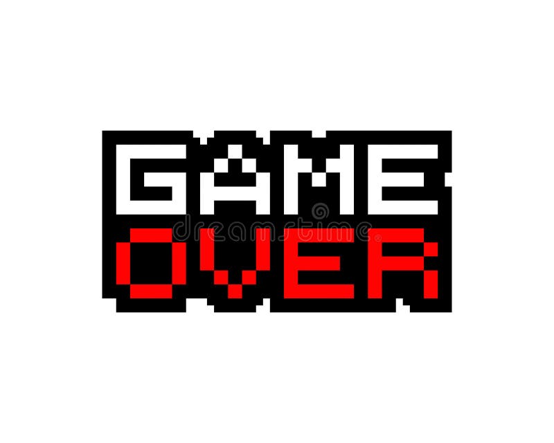 Pixel Game Over Text Image 8 Bit Stock Vector - Illustration of icon ...