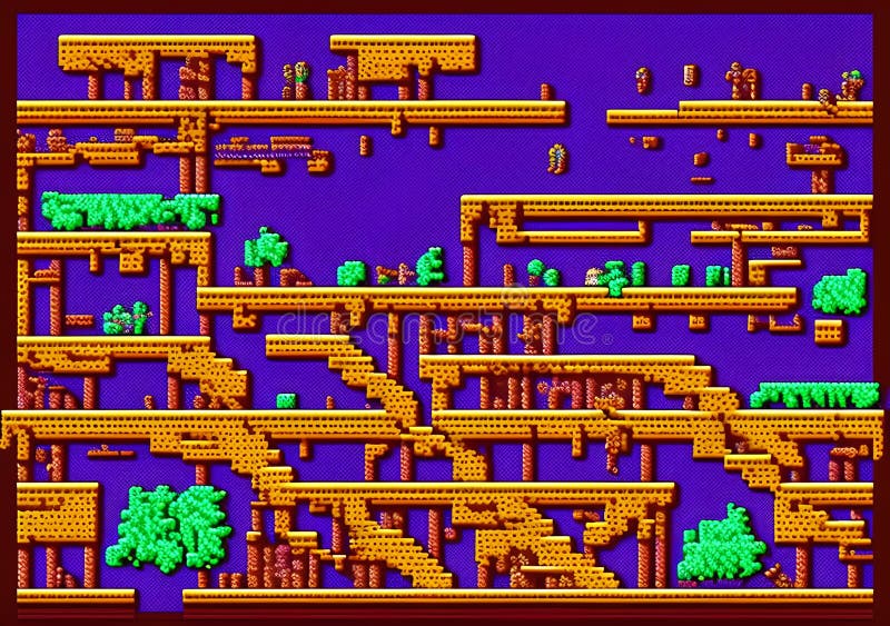 Pixel Game Scene, Generative AI Illustration Stock Illustration ...