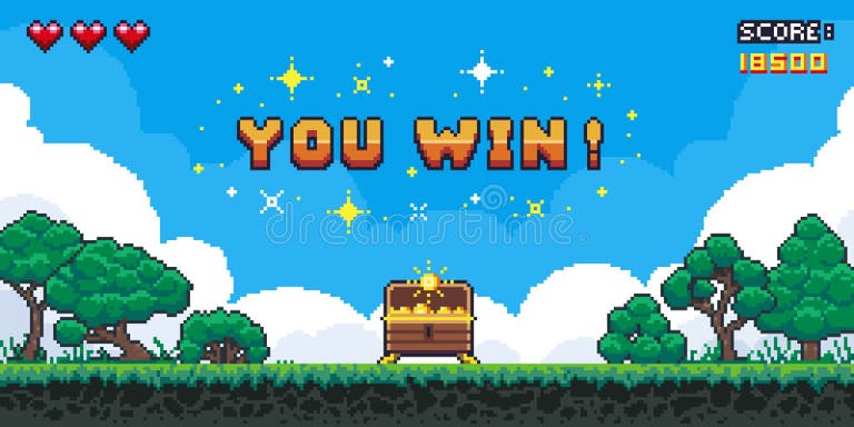 Pixel Game You Win Stock Illustrations – 73 Pixel Game You Win Stock ...