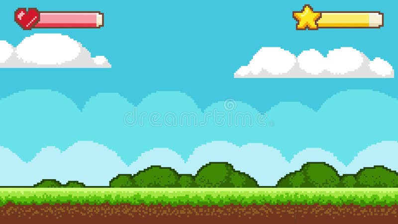 Pixel Game You Win. Moving Banner with Cup and Congrlatulations ...