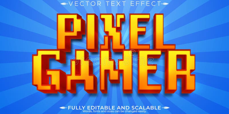 Pixel Gamer Text Effect, Editable Retro and Arcade Text Style Stock ...