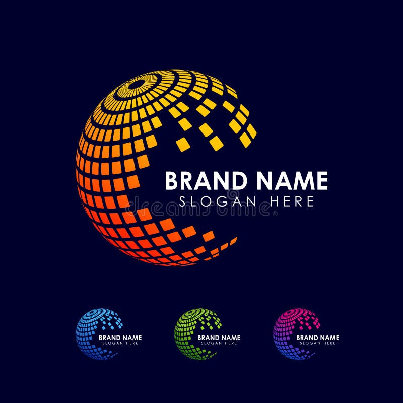 Creative 3d Globe Logo Design Vector Symbol Icon. Creative Globe Tech ...