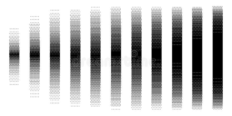 Pixel Gradient Fade Pattern. Digital Halftone Gradients Strips with ...
