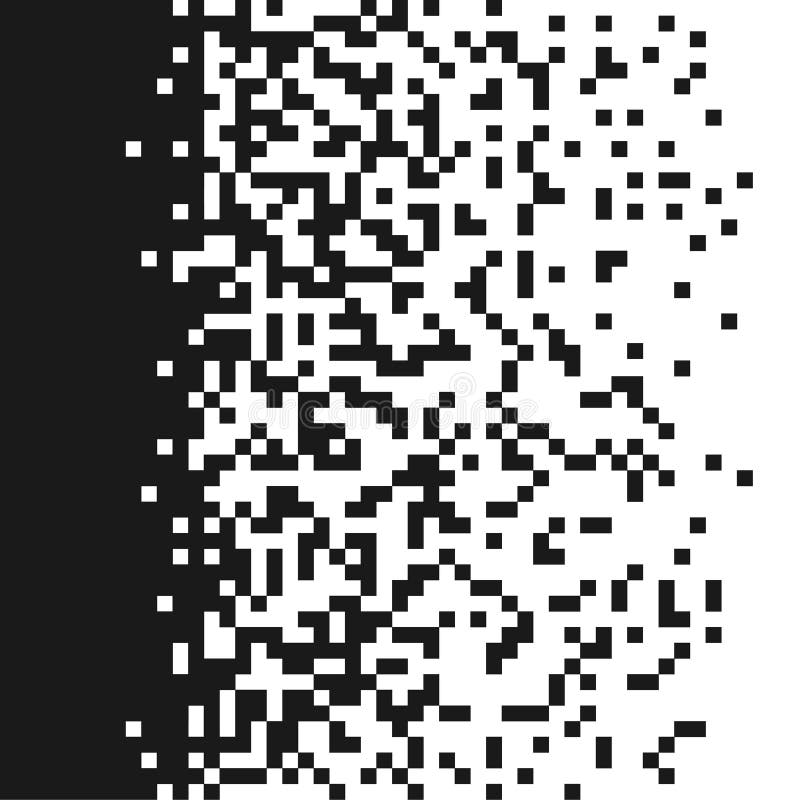 Pixel Gradient Speed Seamless Pattern. Black and White Abstract ...