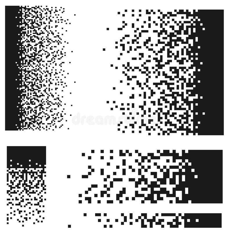 Pixel Gradient Speed Seamless Pattern. Black and White Abstract ...