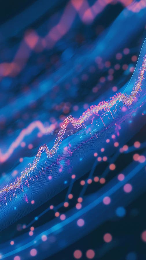 Pixel Graph of Market Volatility Showing Sharp Peaks and Valleys. Stock ...