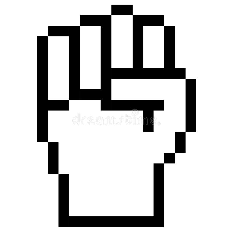 Pixel graphic hand - fist stock vector. Illustration of negative ...