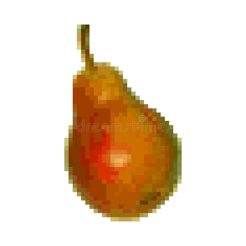 8 Bit Pixel Art Pear Fruit in Vector Illustration Stock Vector ...