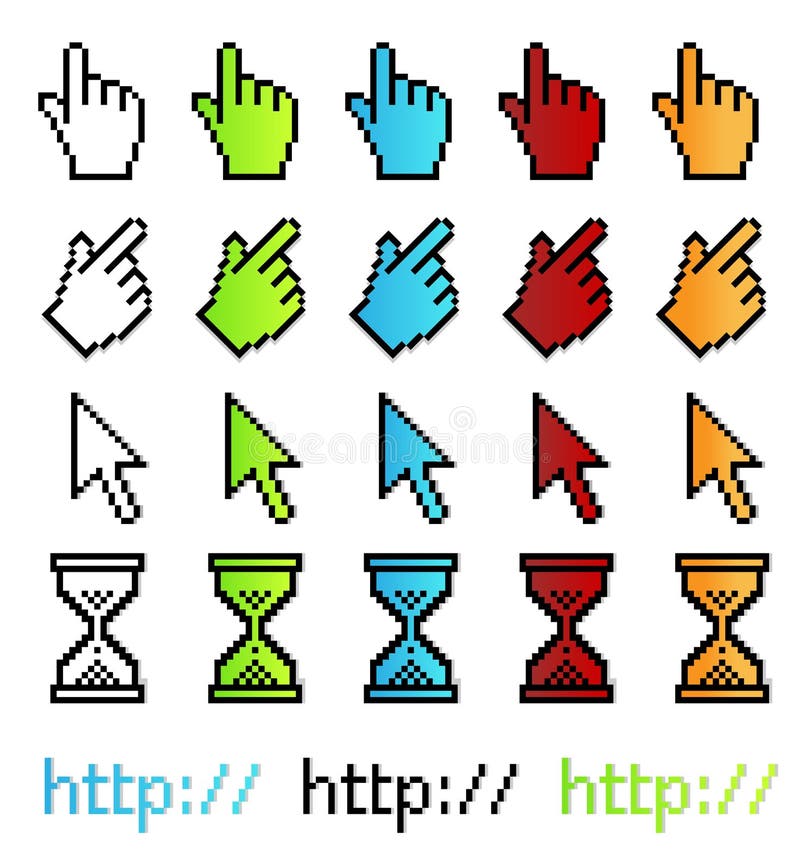 Pixel Graphic Vector Pointers Stock Vector - Illustration of loading ...