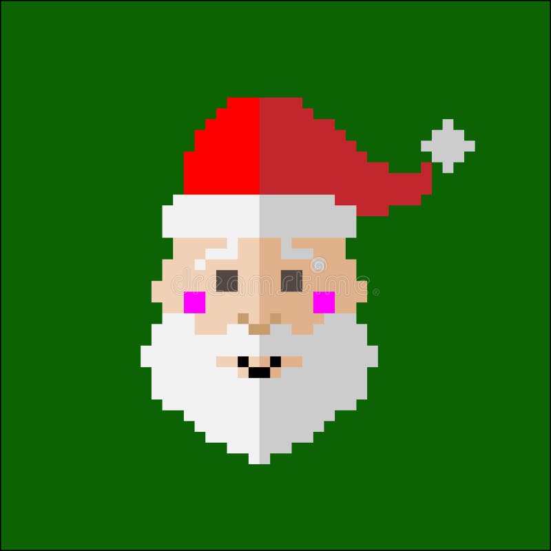 Pixel Santa Claus Red Hat Stock Illustrations – 175 Pixel Santa Claus ...