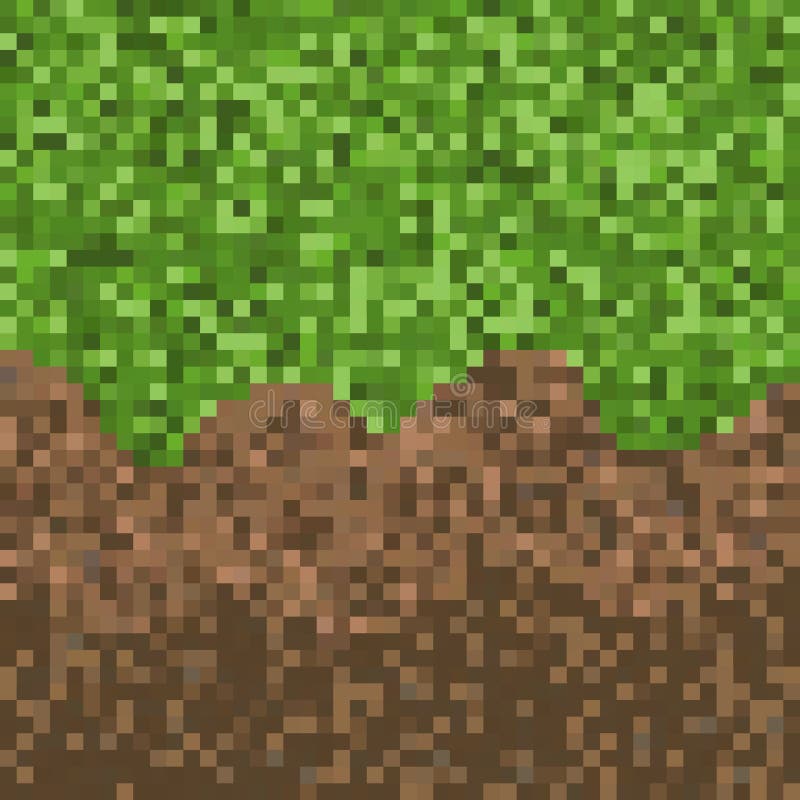 Pixel Art Grass Background. Seamless Texture Backdrop. Green Square ...