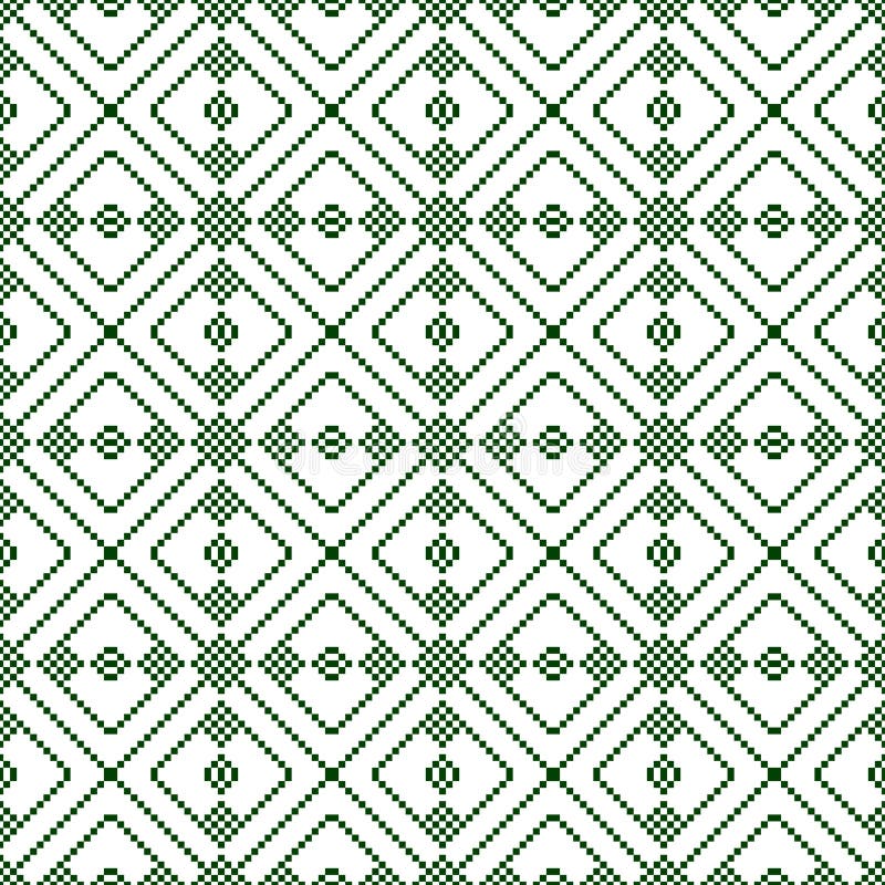 Pixel Green Seamless Geometric Pattern Stock Vector - Illustration of ...