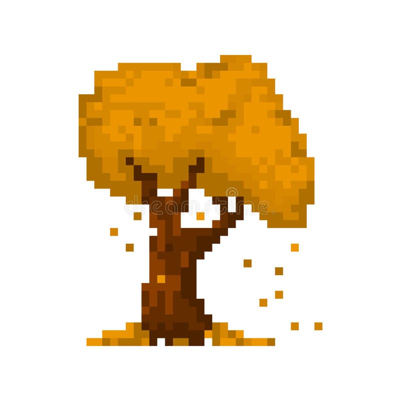 Pixel green summer tree stock vector. Illustration of leaves - 96917800