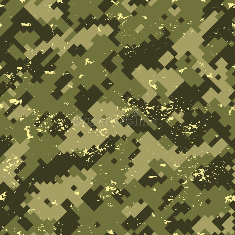 Pixel Grunge Green Military Camouflage Pattern Stock Vector ...