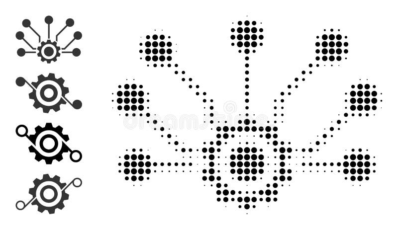 Pixel Halftone Gear Connections Icon and Bonus Icons Stock Vector ... Pixel Halftone Gear Connections Icon and Bonus Icons Stock Vector ...
