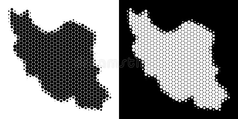 Pixel Map of Iran. Vector Dotted Map of Iran Isolated on White ...