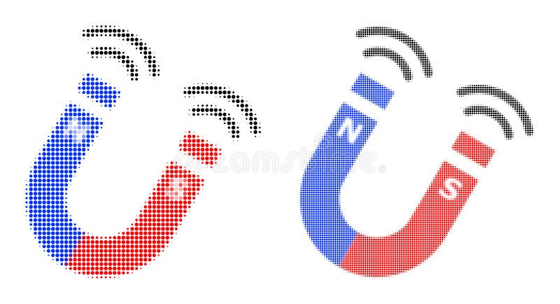 Pixel Halftone Magnet Field Icon Stock Vector - Illustration of energy ...