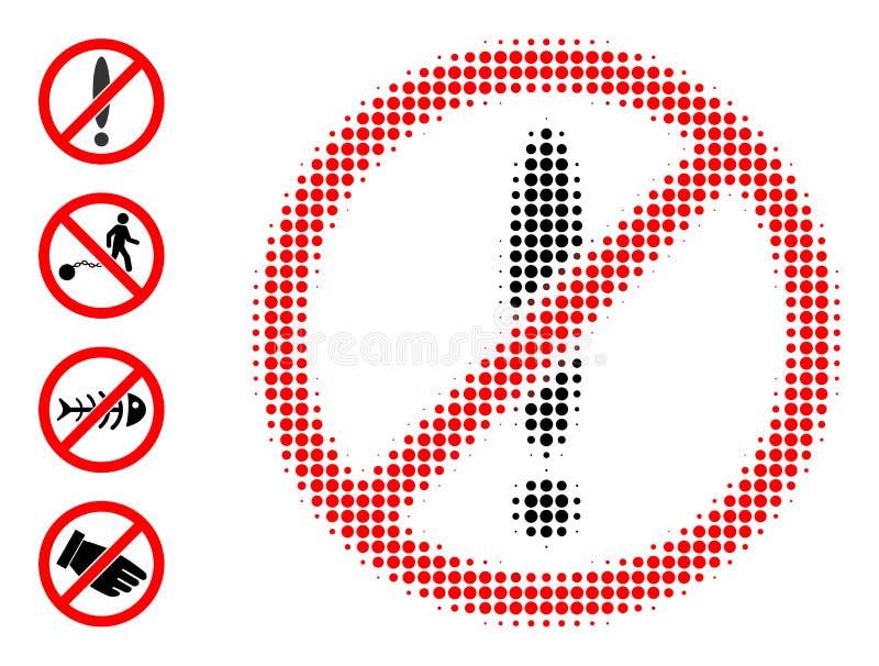 Dotted Halftone No Problem Icon and Other Icons Stock Vector ...