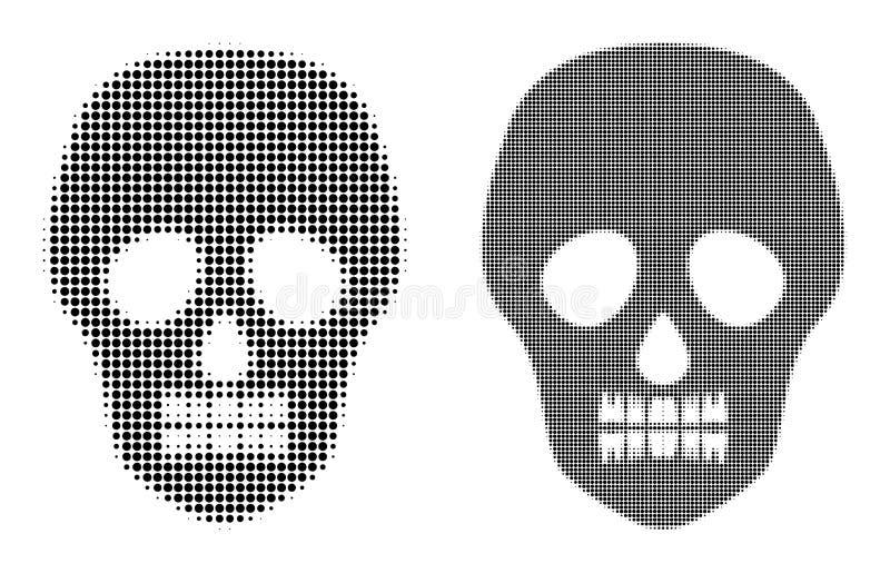 Dot Halftone Skull Icon stock vector. Illustration of dangerous - 224458008