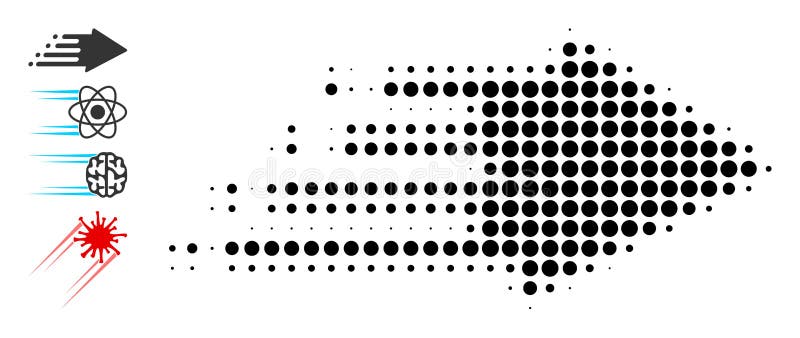 Pixel Halftone Speed Process Icon and Other Icons Stock Vector ...