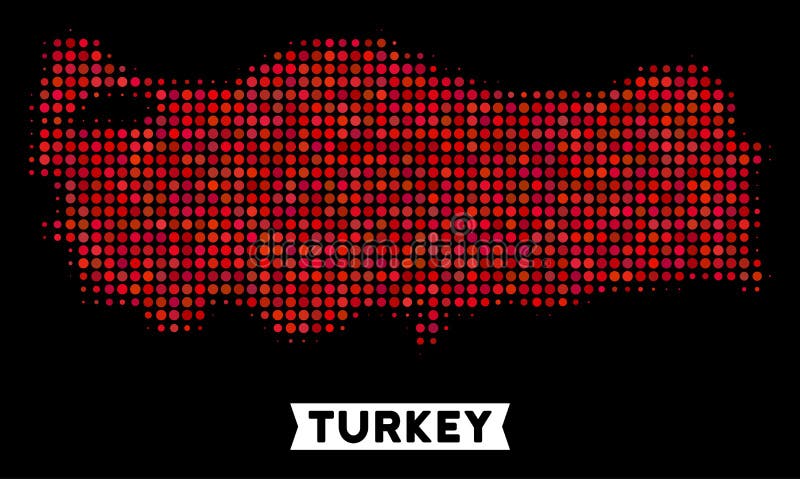 Pixel Halftone Turkey Map stock vector. Illustration of regional ...