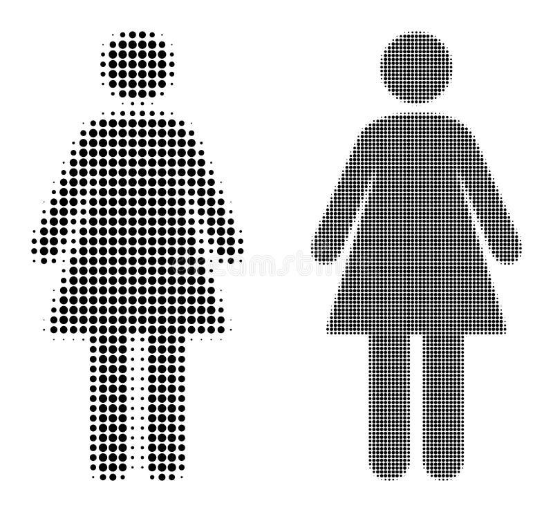 Pixel Halftone Woman Icon stock vector. Illustration of abstract ...
