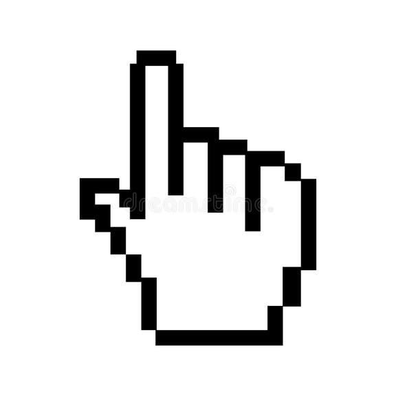 Pixel Hand Finger or Computer Mouse Pointer Stock Illustration ...