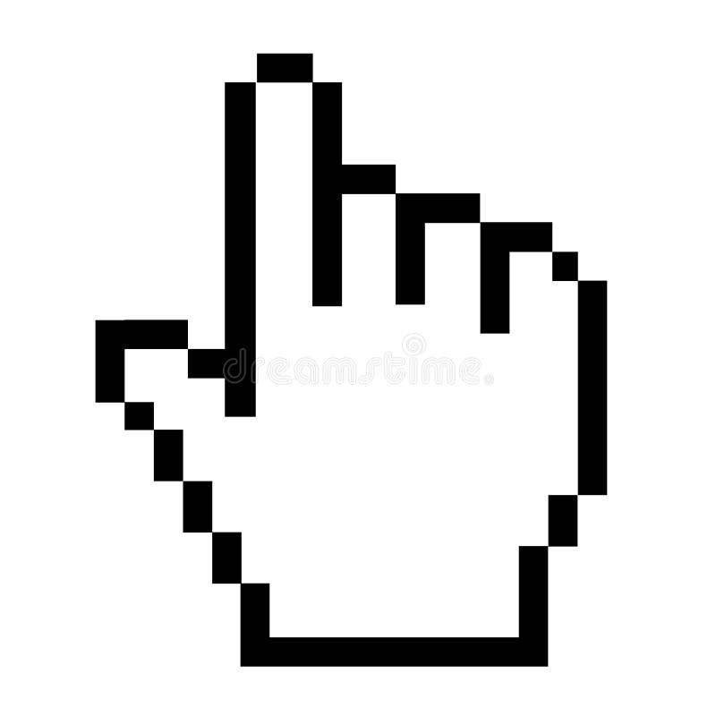Pixel Cursor Icon Click Mouse Hand Stock Vector - Illustration of page ...