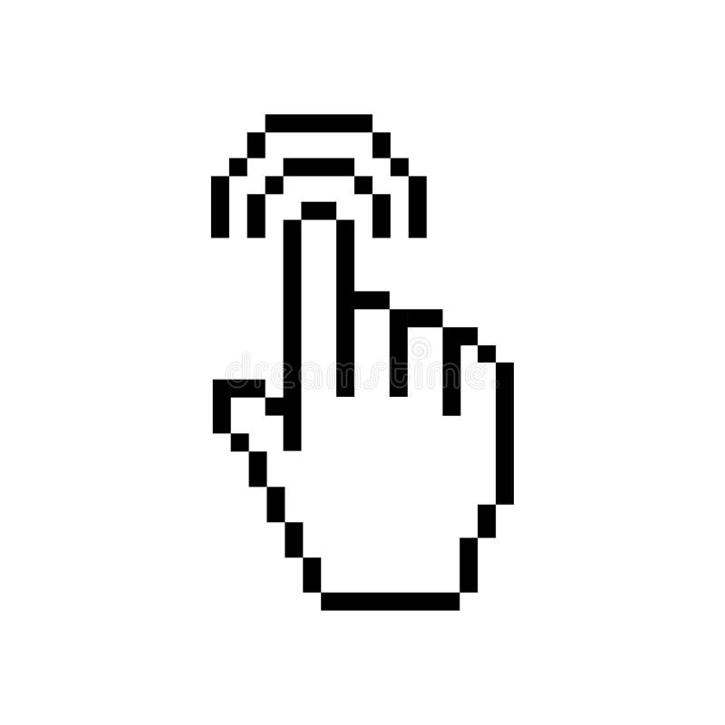 Pixel Hand Pointer Icon Gray. Vector Illustration Stock Vector ...