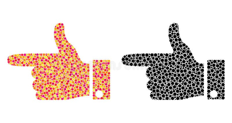 Pixel Hand Pointer Left Mosaic Icons Stock Vector - Illustration of ...