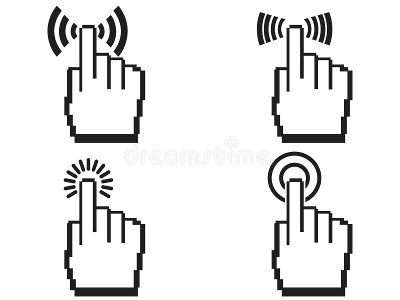 Pixel Art 8 Bit Hands Icons and Gestures Signs Set Stock Vector ...