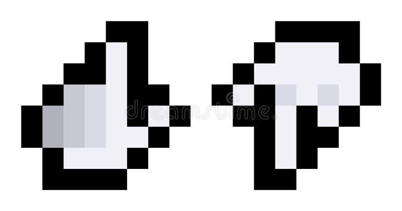 Pixel Hands Point Up and Down - Vector, Isolated Stock Vector ...