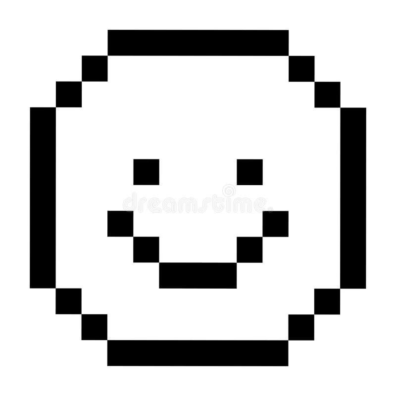 Pixel Cartoon Cute Face stock illustration. Illustration of icon ...