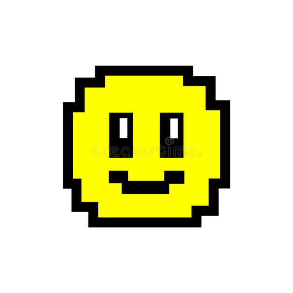 Pixel happy head stock vector. Illustration of circle - 340998888