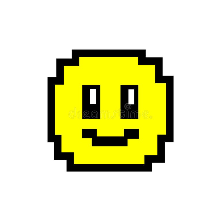 Pixel happy head stock vector. Illustration of circle - 340998888