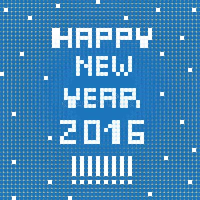 Happy new year pixelated stock vector. Illustration of icon - 62348522