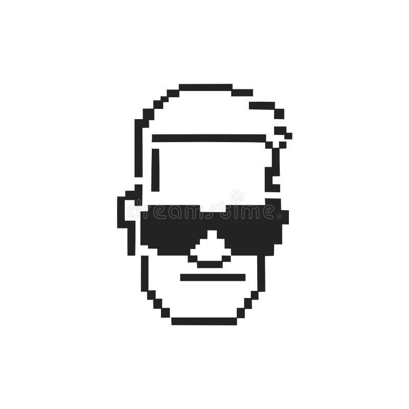 Man head pixel art stock illustration. Illustration of design - 349985563