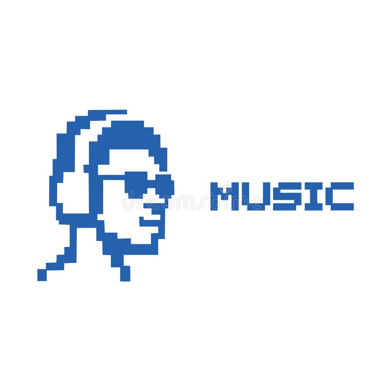 Pixel head draw stock vector. Illustration of song, graphic - 340998902