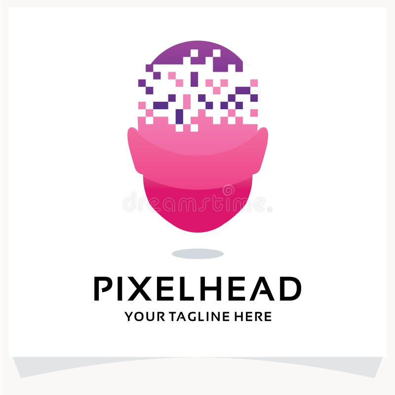 Pixel Head Profile Set. Artificial Intelligence Logo Collection. AI ...