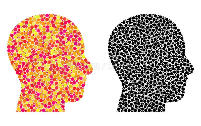 Pixel Head Profile Mosaic Icons Stock Vector - Illustration of pattern ...