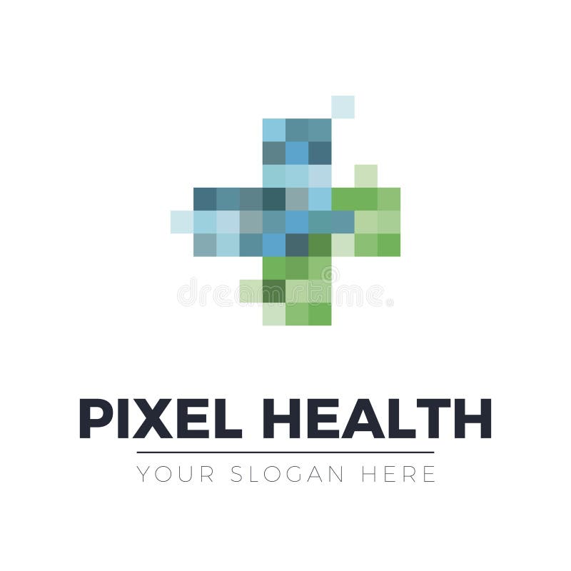Pixel Health Logo stock vector. Illustration of pharmaceutical - 91812961