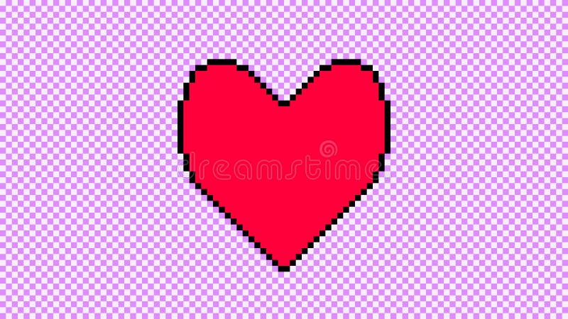 Pixel Heart Sign Glitch Effect. Alpha Channel Stock Footage - Video of ...