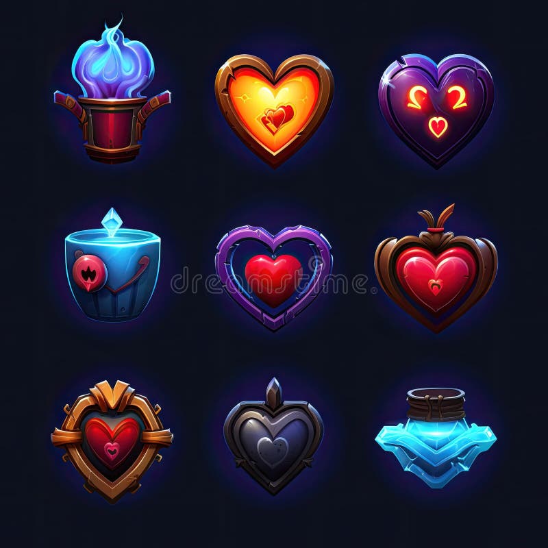 Pixel Heart Game Ai Generated Stock Illustration - Illustration of ...