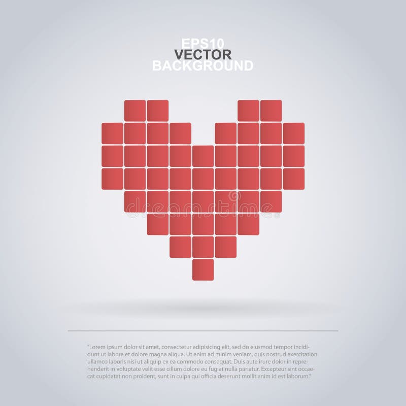 Pixel Heart - Icon Design for Infographics, Websites or Advertisement ...