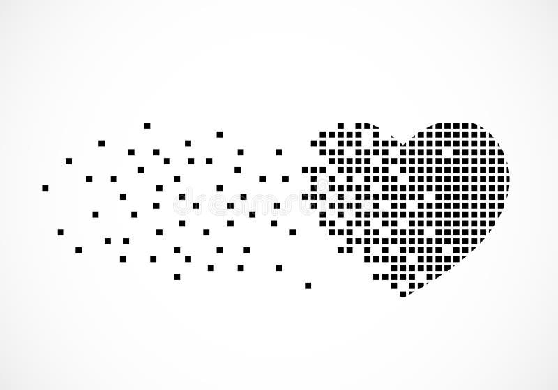 Pixel Heart, Isolated Graphic Element Stock Vector - Illustration of ...
