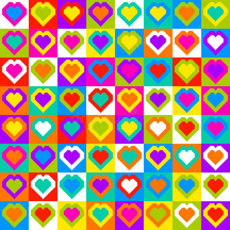 Pixel Art Heart Seamless Pattern Stock Illustrations – 898 Pixel Art ...